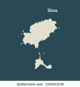 Outline Map Ibiza Island Vector Illustration Stock-vektor (royaltyfri ...