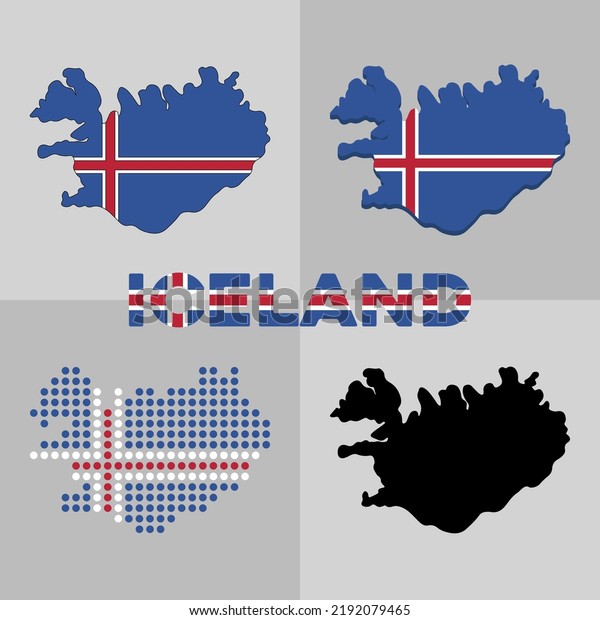 Outline Map Iceland Flag Borders Country Stock Vector (Royalty Free ...