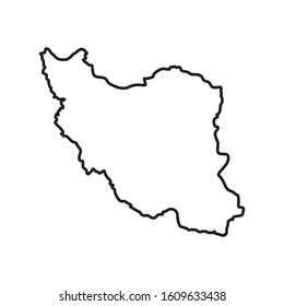 Outline Map Iran Simple Flat Vector Stock Vector (Royalty Free ...