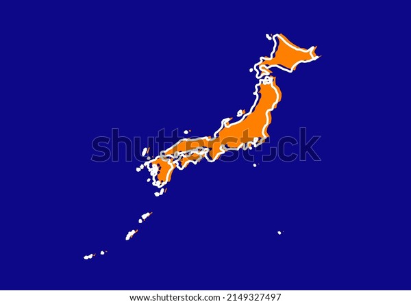 Outline Map Japan Stylized Concept Map Stock Vector (Royalty Free ...