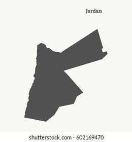 Outline Map Jordan Isolated Vector Illustration: vector de stock (libre ...