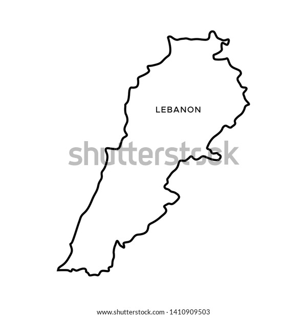 Outline Map Lebanon Vector Design Template 库存矢量图（免版税）1410909503 ...