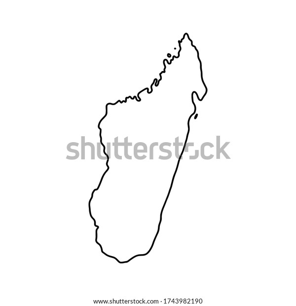 Outline Map Madagascar White Background Vector Stock Vector (Royalty ...