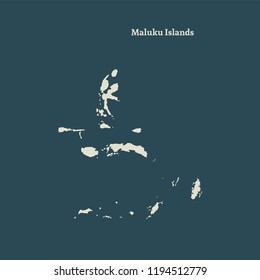 Outline Map Maluku Islands Vector Illustration Stock Vector (Royalty ...
