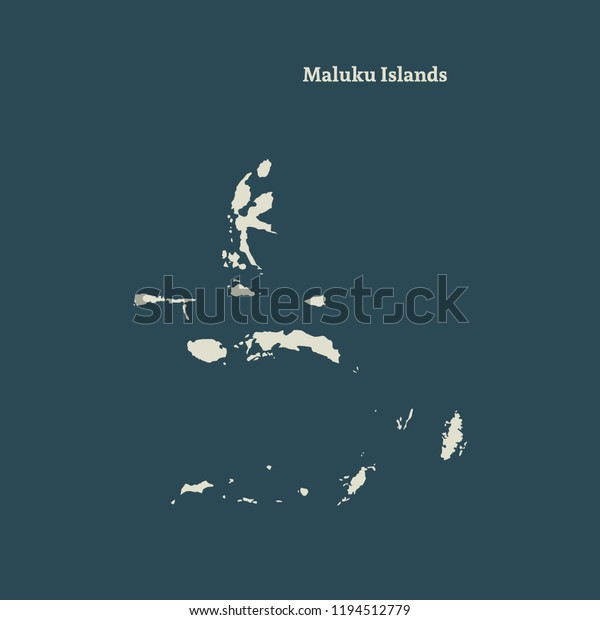 Outline Map Maluku Islands Vector Illustration Stock Vector (Royalty ...