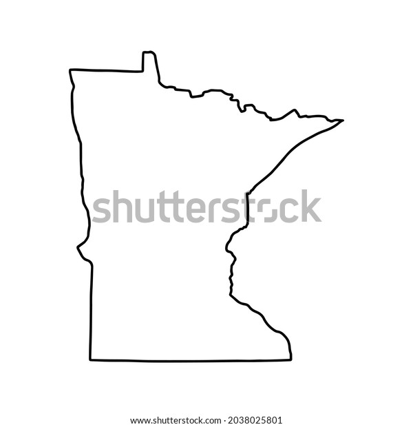 Outline Map Minnesota White Background Usa Stock Vector (Royalty Free ...