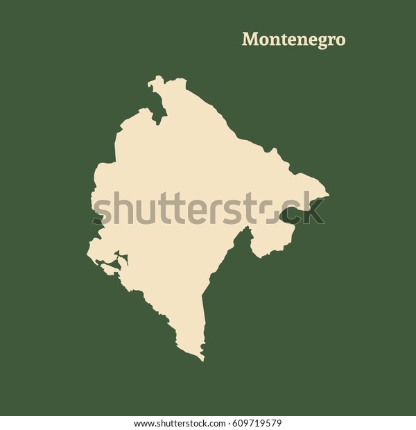 Outline Map Montenegro Isolated Vector Illustration Stock Vector ...