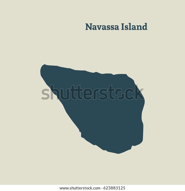 Outline Map Navassa Island Isolated Vector: vector de stock (libre de ...