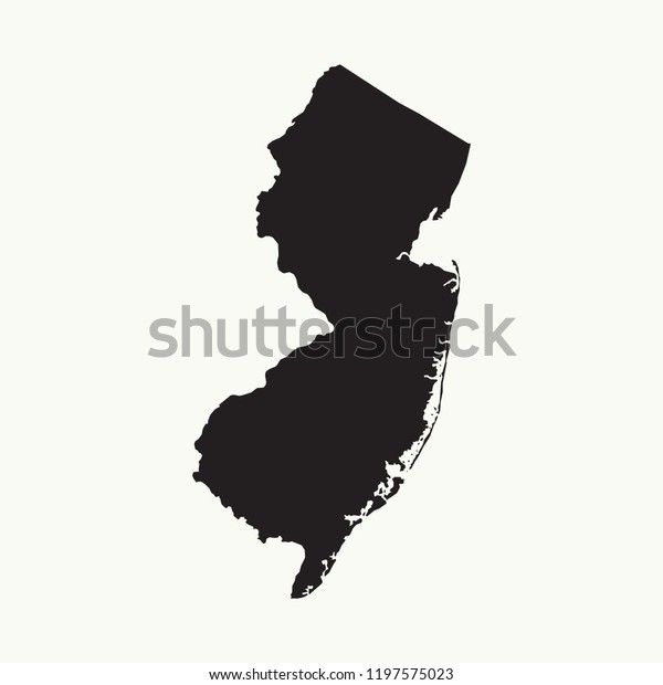 Outline map of New Jersey. Isolated vector illustration.