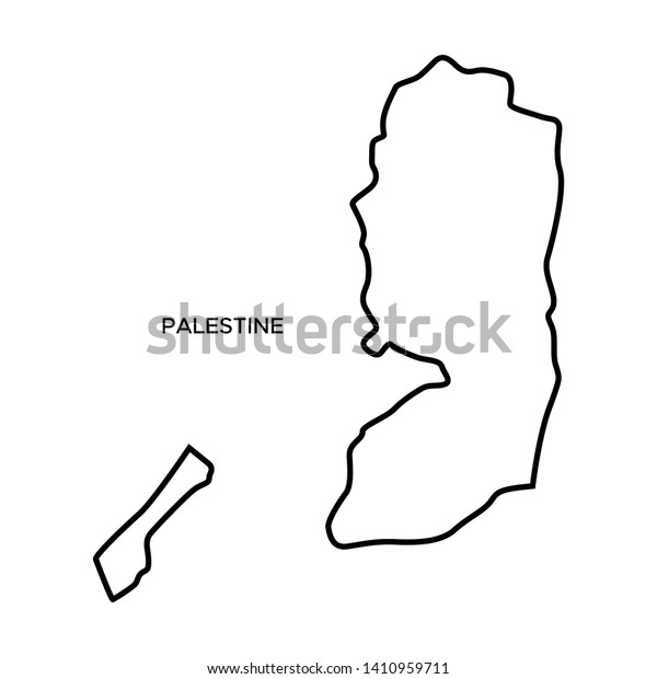 Outline Map Palestine Vector Design Template Stock Vector (Royalty Free ...