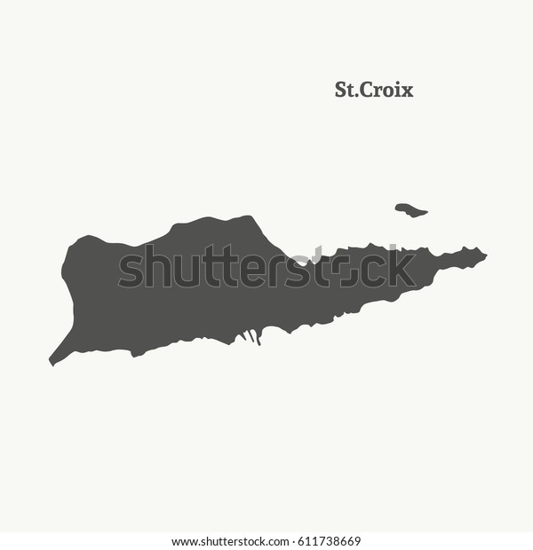 Outline Map St Croix Isolated Vector Stock Vector (Royalty Free) 611738669