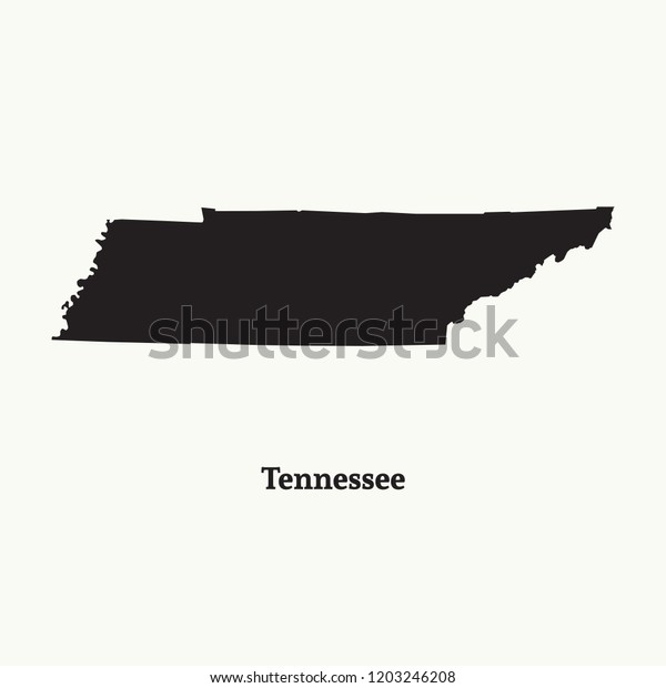Outline Map Tennessee Isolated Vector Illustration Stock Vector ...
