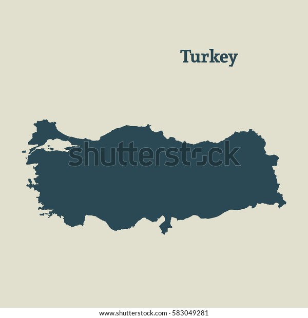 Outline Map Turkey Isolated Vector Illustration Stock Vector (Royalty ...