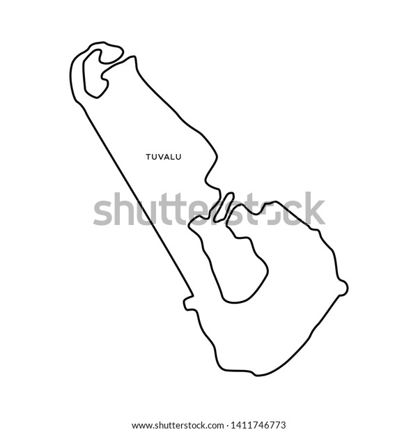 Outline Map Tuvalu Vector Design Template Stock Vector (Royalty Free ...
