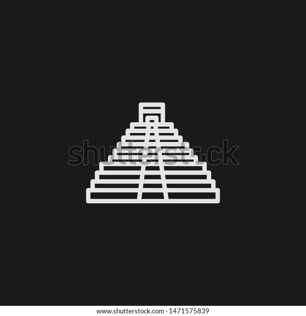 Outline Mayan Pyramid Vector Icon Mayan 스톡 벡터(로열티 프리) 1471575839 ...