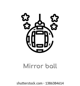 Outline Mirror Ball Vector Icon Isolated Stock Vector (Royalty Free ...