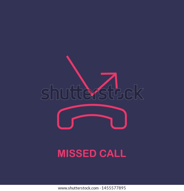 Outline Missed Call Iconmissed Call Vector Stock Vector (Royalty Free ...