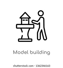 Outline Model Building Vector Icon Isolated Stock Vector (Royalty Free ...
