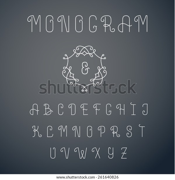 Outline Monogram Font Elegant Lineart Design Stock Vector (Royalty Free ...