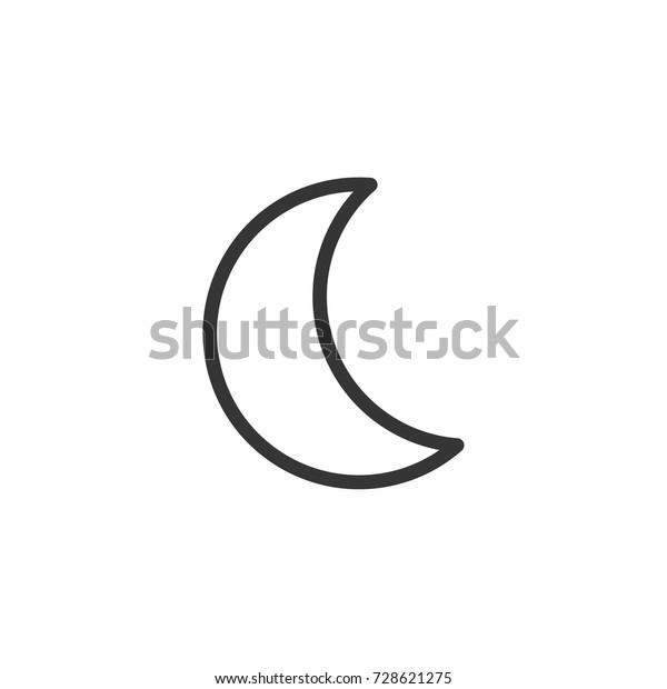 Outline Moon Icon Illustration Vector Symbol Stock Vector (Royalty Free ...