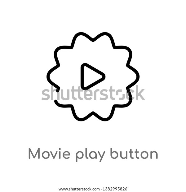 Outline Movie Play Button Vector Icon Stock Vector (Royalty Free ...