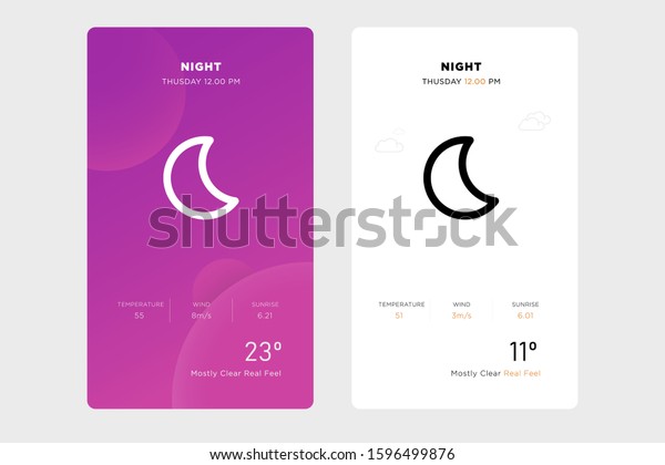 Outline Night Icon Design Concept On Stock Vector (Royalty Free ...