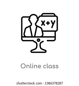 Outline Online Class Vector Icon Isolated Stock Vector (Royalty Free ...