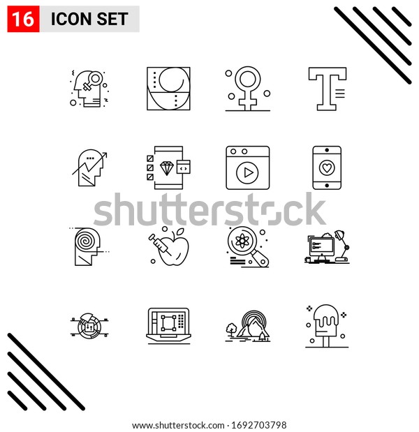 Outline Pack 16 Universal Symbols Chart Stock Vector (Royalty Free ...