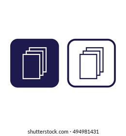 Outline Paper Note Icon Blue White Stock Vector (Royalty Free ...