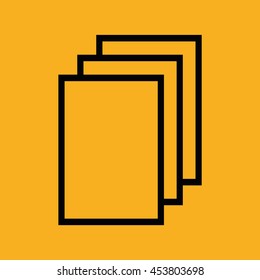 Outline Paper Note Icon Yellow Background Stock Vector (Royalty Free ...