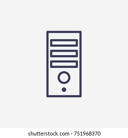Outline Pc Case Icon Illustration Vector: vector de stock (libre de ...