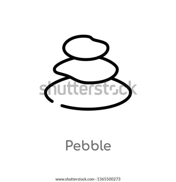 Outline Pebble Vector Icon Isolated Black Stock Vector (Royalty Free ...