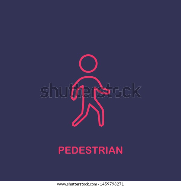 Outline Pedestrian Iconpedestrian Vector Illustration Symbol Stock ...