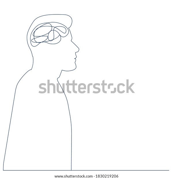 Outline Person Thinking Man Human Psychology Stock Vector (Royalty Free ...
