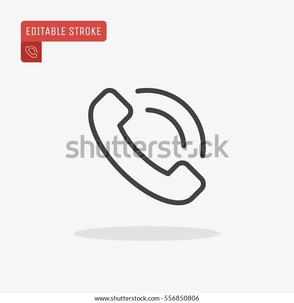 Outline Phone Icon Isolated On Grey Stock Vector (Royalty Free) 556850806