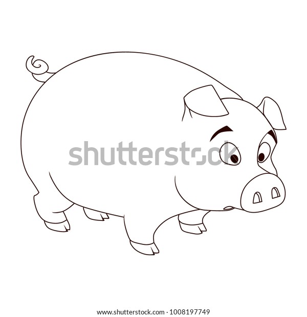 Outline Pig Stock Vector (Royalty Free) 1008197749 | Shutterstock