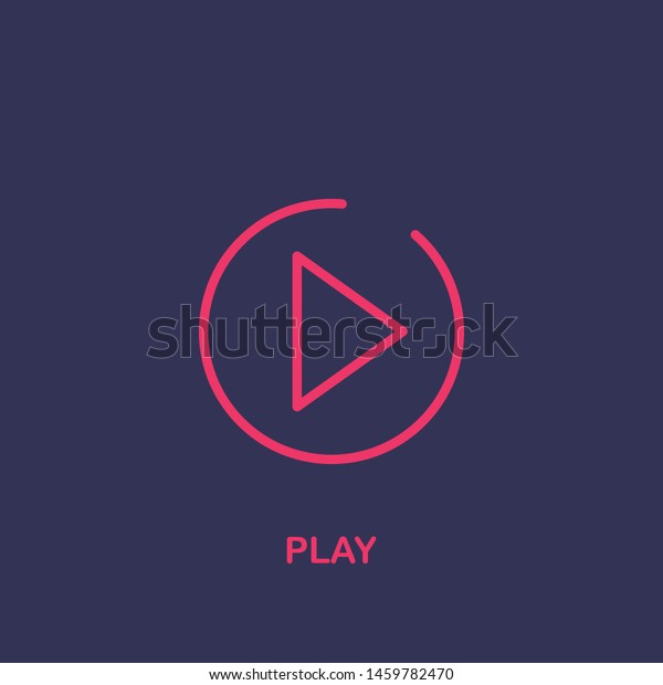 Outline Play Iconplay Vector Illustration Symbol Stock Vector (Royalty ...