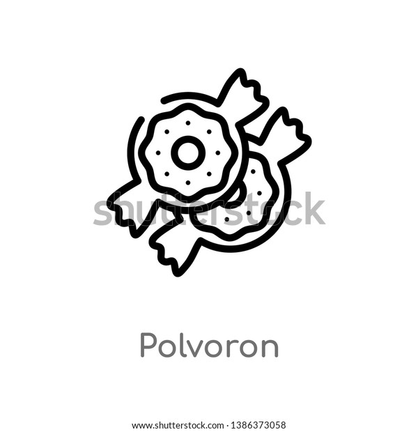 Outline Polvoron Vector Icon Isolated Black: vector de stock (libre de ...