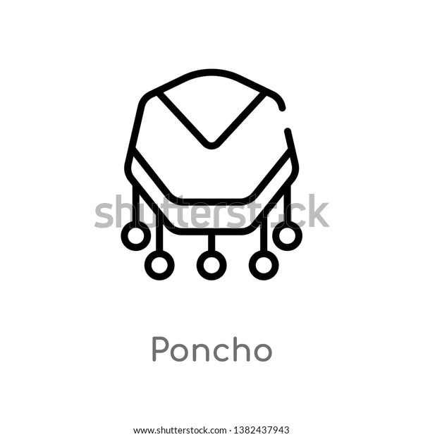 Outline Poncho Vector Icon Isolated Black Stock Vector (Royalty Free ...