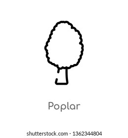 Outline Poplar Vector Icon Isolated Black Stock Vector (Royalty Free ...