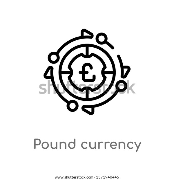 Outline Pound Currency Vector Icon Isolated Stock Vector (Royalty Free ...