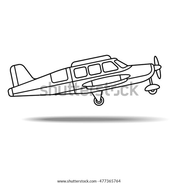 Outline Propeller Small Aircraft Take Offvector Stock Vector (Royalty ...