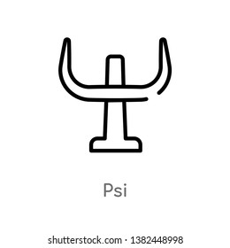 Outline Psi Vector Icon Isolated Black Stock Vector (Royalty Free ...