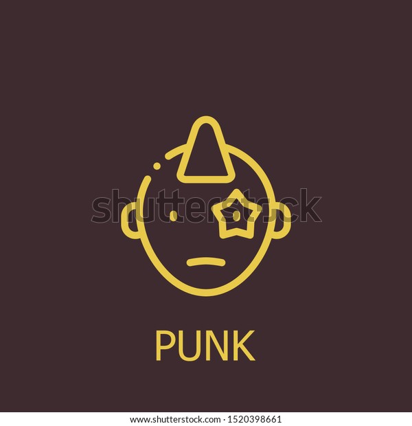 Outline punk vector icon. Punk illustration for web, mobile apps ...