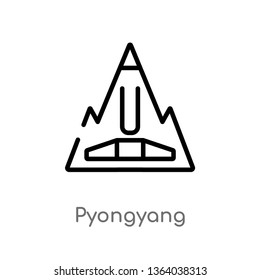 Outline Pyongyang Vector Icon Isolated Black Stock Vector (Royalty Free ...