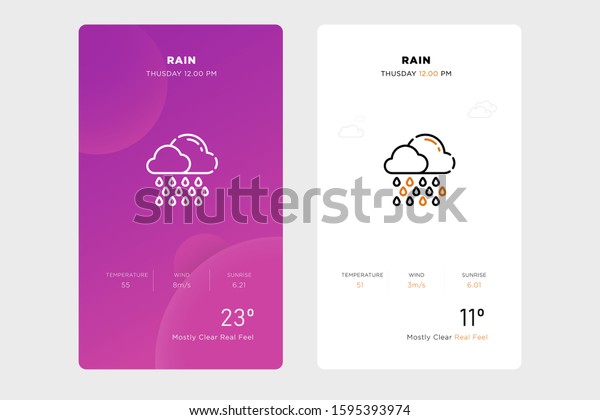 Outline Rain Icon Design Concept On Stock Vector (Royalty Free ...