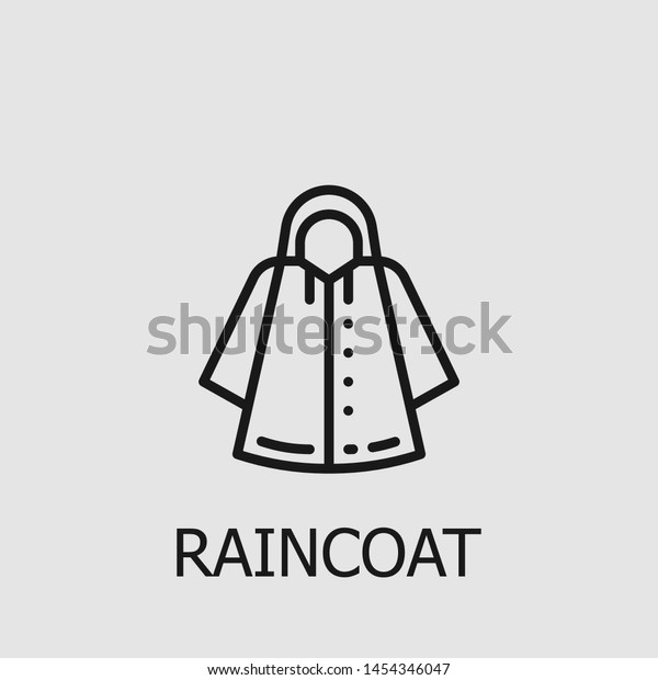 Outline Raincoat Vector Icon Raincoat Illustration Stock Vector ...