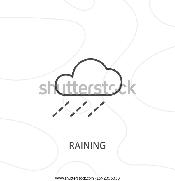 Outline Raining Iconraining Vector Illustration Symbol Stock Vector ...