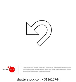 Outline Redo Icon Vector Illustration Flat Stock Vector (Royalty Free ...