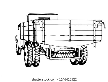 3,733 Vintage truck outline Images, Stock Photos & Vectors | Shutterstock